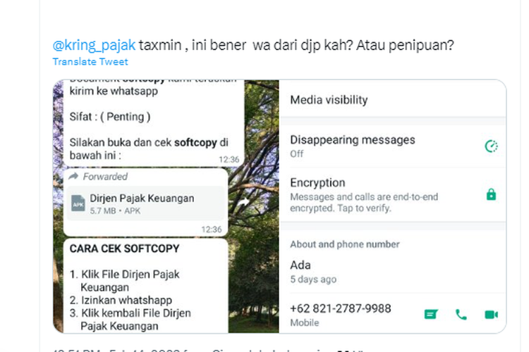 Penipuan Berkedok Ditjen Pajak Kirim File APK Melalui WhatsApp, Pakar ...
