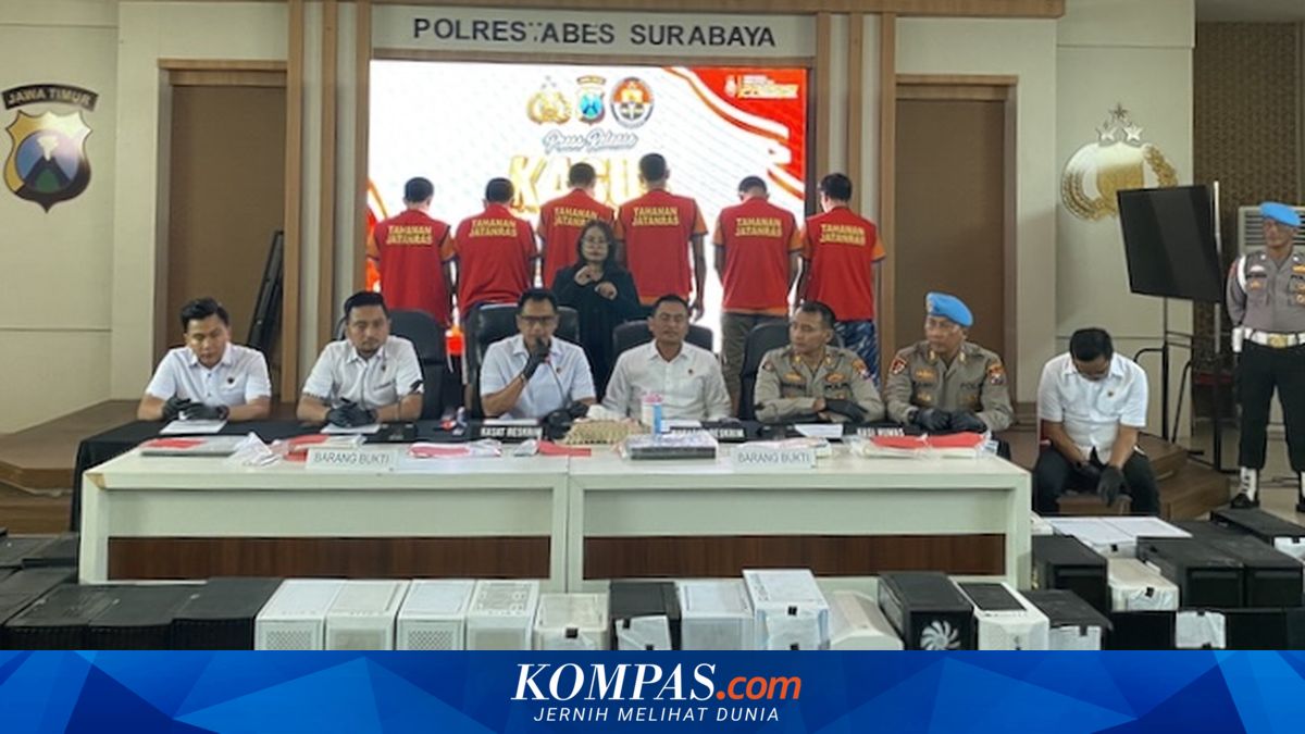 6 Penambang Chip Judi "Online" di Surabaya Ditangkap, Hasilkan Rp 1 ...