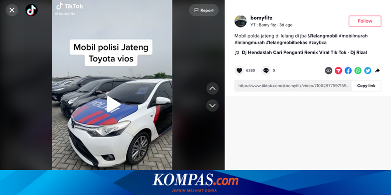 Viral, Video Mobil PJR Polisi Jateng Dilelang Rp 125 Juta