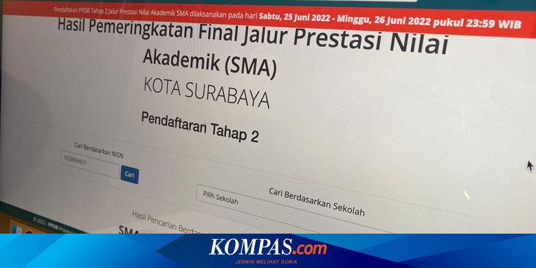 Link Pengumuman PPDB Jatim 2022 Tahap 2 Jalur Prestasi Nilai Akademik SMA