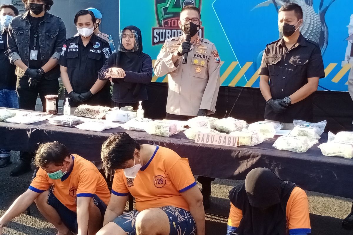 Bongkar Peredaran Narkoba Jaringan Sumatera-Jawa, Polrestabes Surabaya Sita 13 Kg Sabu-sabu