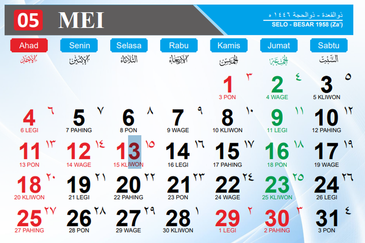 Kalender Mei 2025 Lengkap: Tanggal 12 Mei Memperingati Apa?