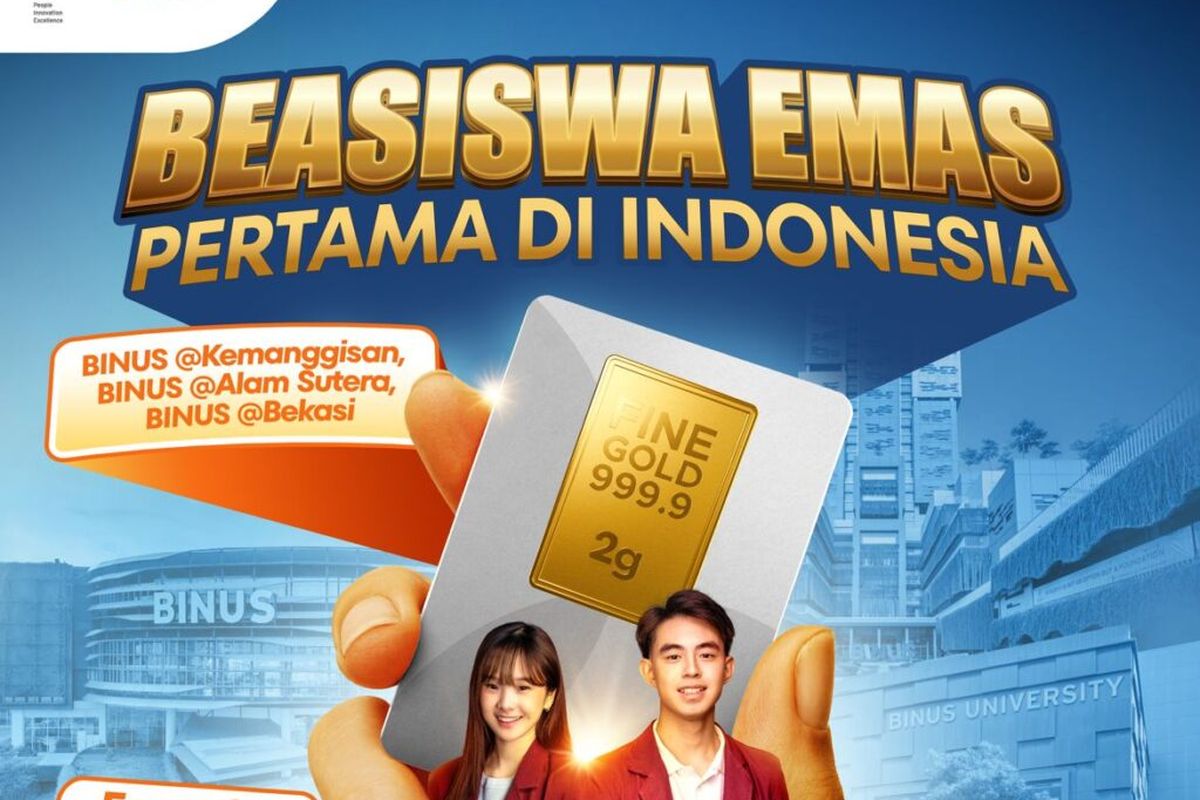 Pertama di Indonesia, Binus Beri Beasiswa Emas Seberat 2 Gram
