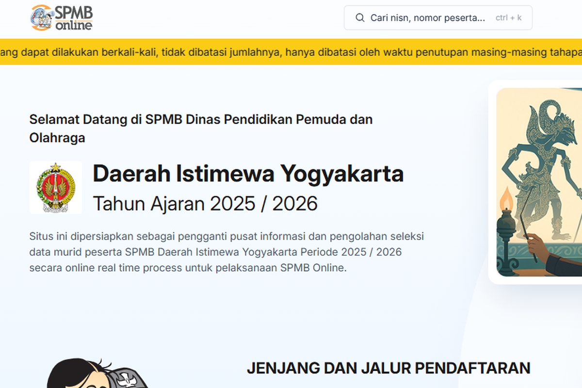 SPMB Jogja 2025 Tahap 1 Resmi Dibuka, Cek Jadwal dan Syaratnya di Sini