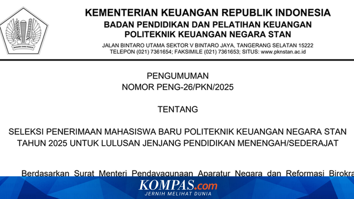 SPMB PKN STAN 2025 Buka 500 Kuota, Cek Jadwal Seleksinya