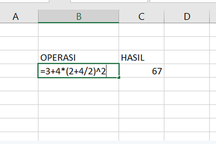 Cara Menghitung Soal Matematika pada Microsoft Excel