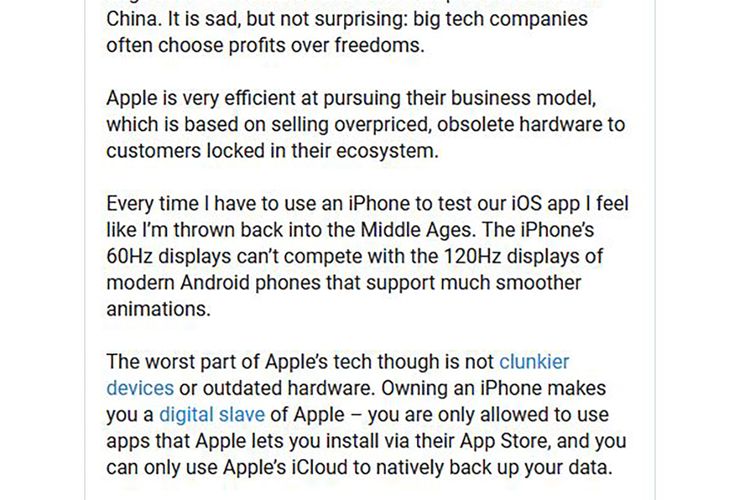 Pendiri Telegram: Pengguna iPhone Adalah "Budak Digital" Apple