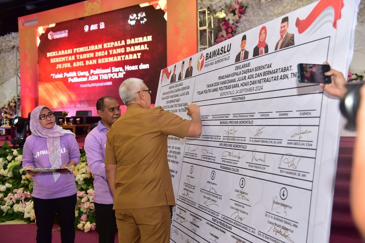 4 Paslon Calon Gubernur Gorontalo Deklarasi Kampanye Damai