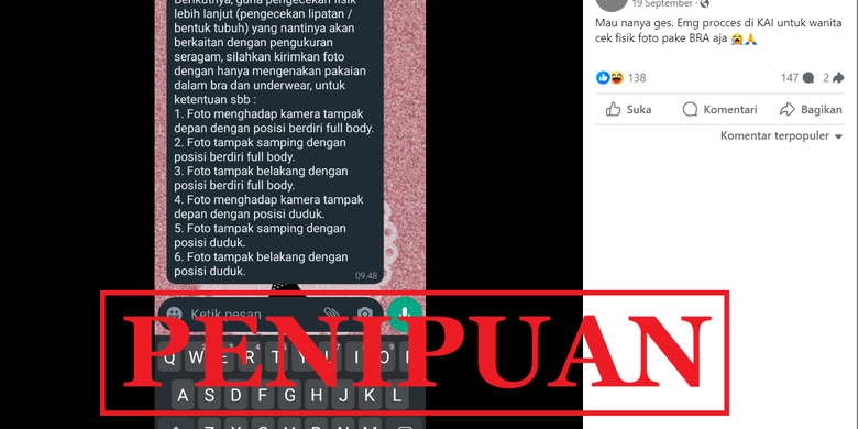 Waspadai Penipuan Pengecekan Fisik Berkedok Rekrutmen KAI
