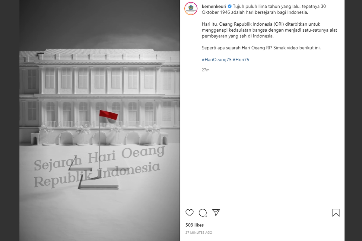 Hari Oeang 30 Oktober 2021, Sejarah dan Peringatannya Hari Oeang 30 Oktober 2021, Sejarah dan Peringatannya