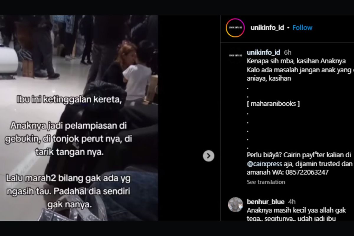 Viral, Video Anak Menangis Disebut Dipukul Ibunya karena Telat Naik Kereta, Ini Kata KAI