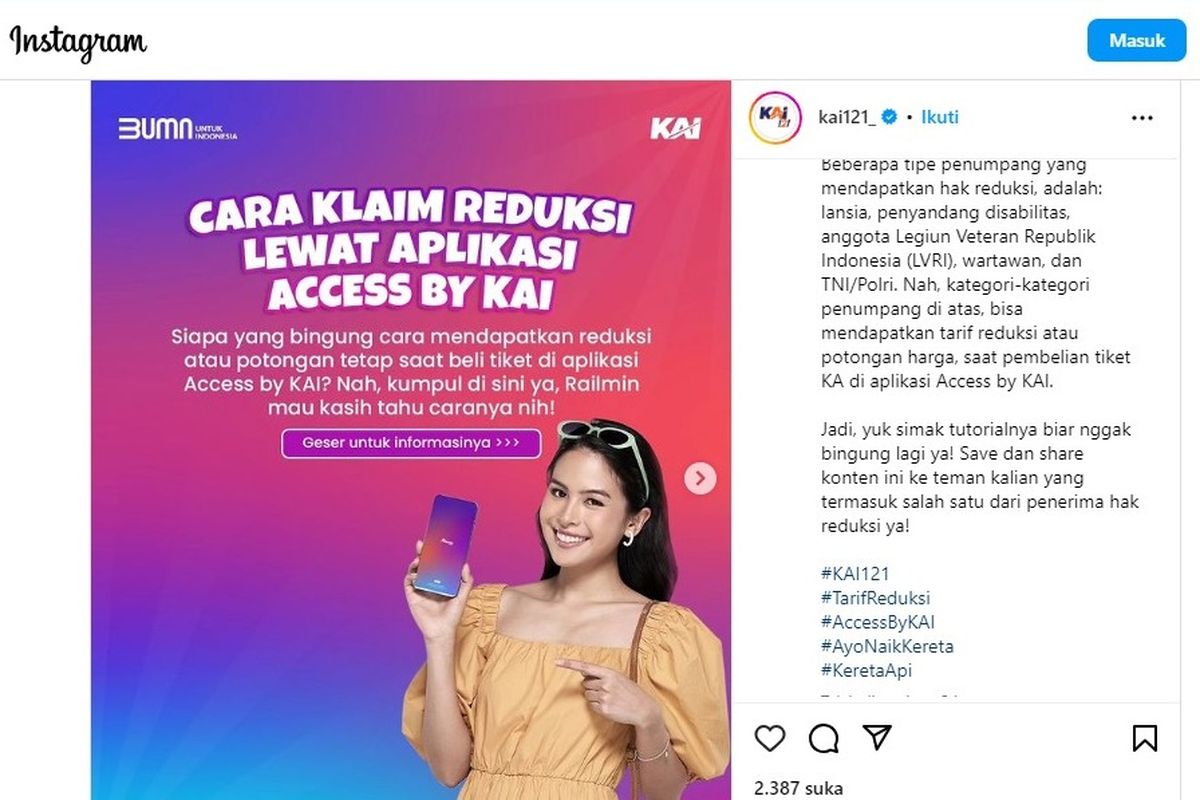 KAI Berikan Potongan Tiket Kereta, Ini Golongan Penumpang dan Cara Klaimnya