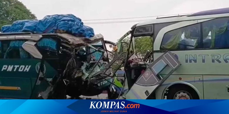 Bus Intra dan Bus PMTOH Tabrakan di Riau, 2 Orang Luka Berat
