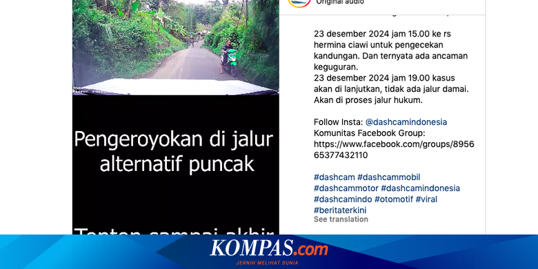 Video Viral Pengeroyokan di Jalur Alternatif Puncak, Korban Wanita Hamil