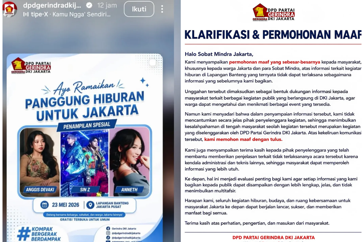 Gerindra Jakarta Minta Maaf Usai Unggah Poster Djakarta Ennichi, Bantah ...