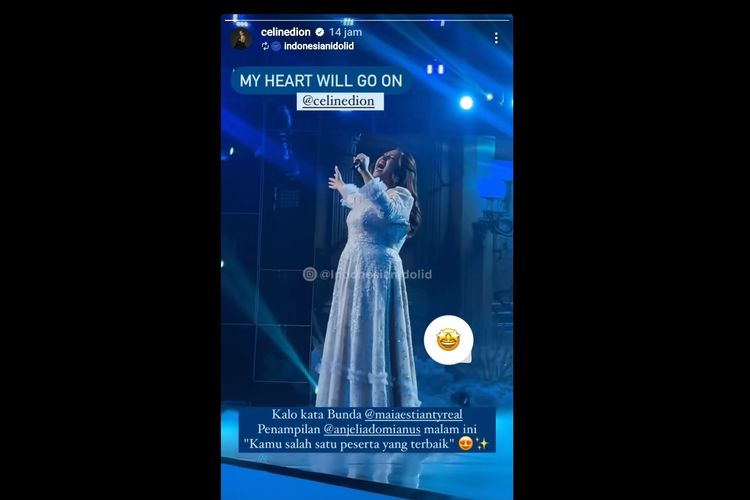 Celine Dion Unggah Ulang Penampilan Anjelia Dom Kontestan Indonesian ...