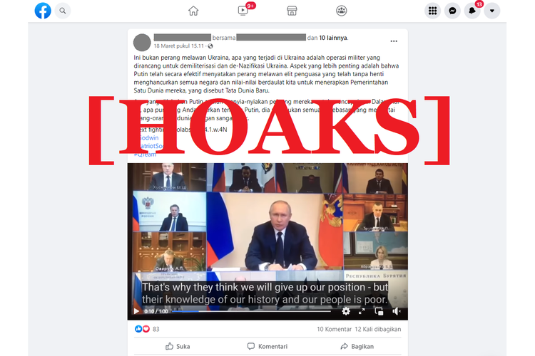 [hoaks] Putin Menyatakan Perang Melawan Elite Penguasa