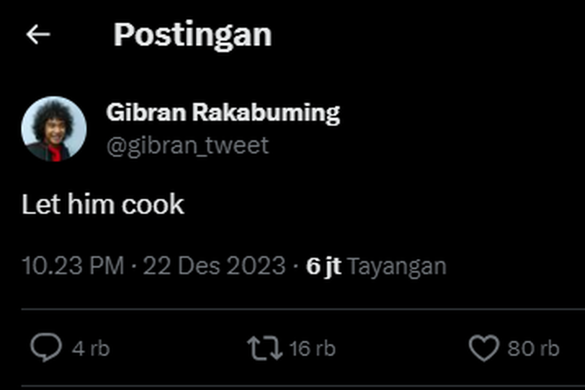 Arti Kata "Let Him Cook" yang Dipakai untuk Komentari Gibran Usai Debat ...