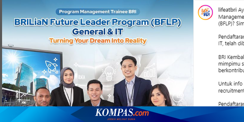 BRI Buka Program Management Trainee BFLP General dan IT, Simak Syarat ...