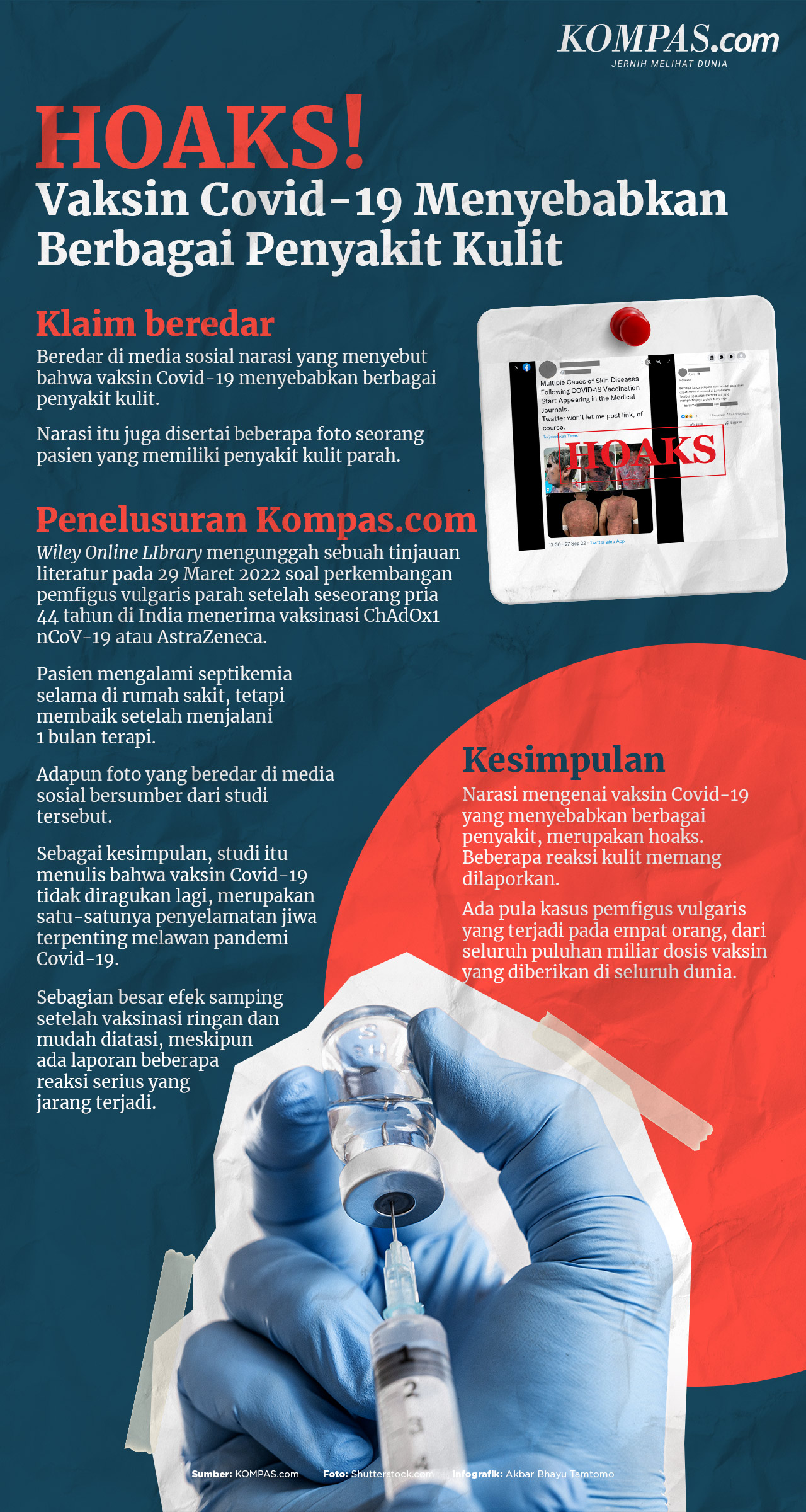 INFOGRAFIK: Hoaks, Vaksin Covid-19 Menyebabkan Berbagai Penyakit Kulit