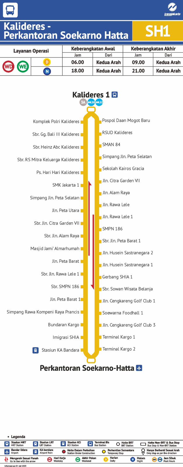 Rute Transjakarta SH1 Kalideres-Bandara Soekarno Hatta