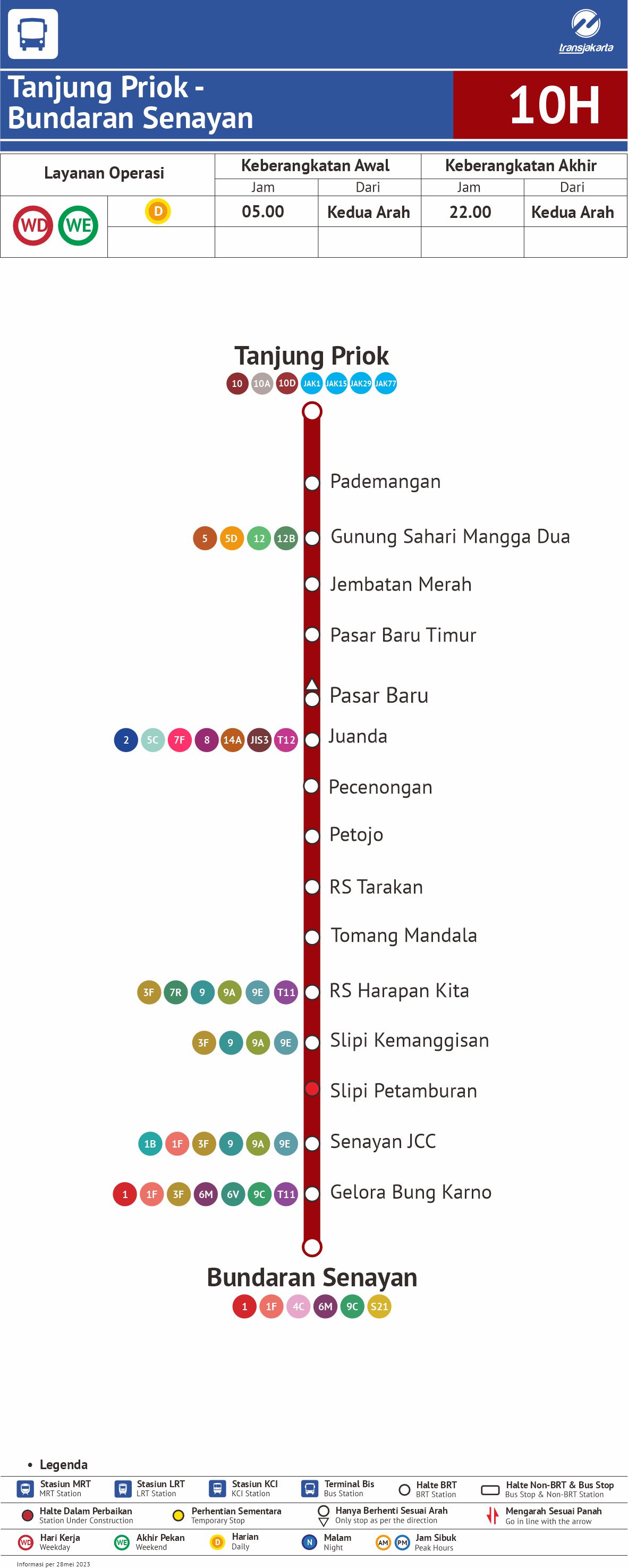 Rute Transjakarta 10H Tanjung Priok-Bundaran Senayan