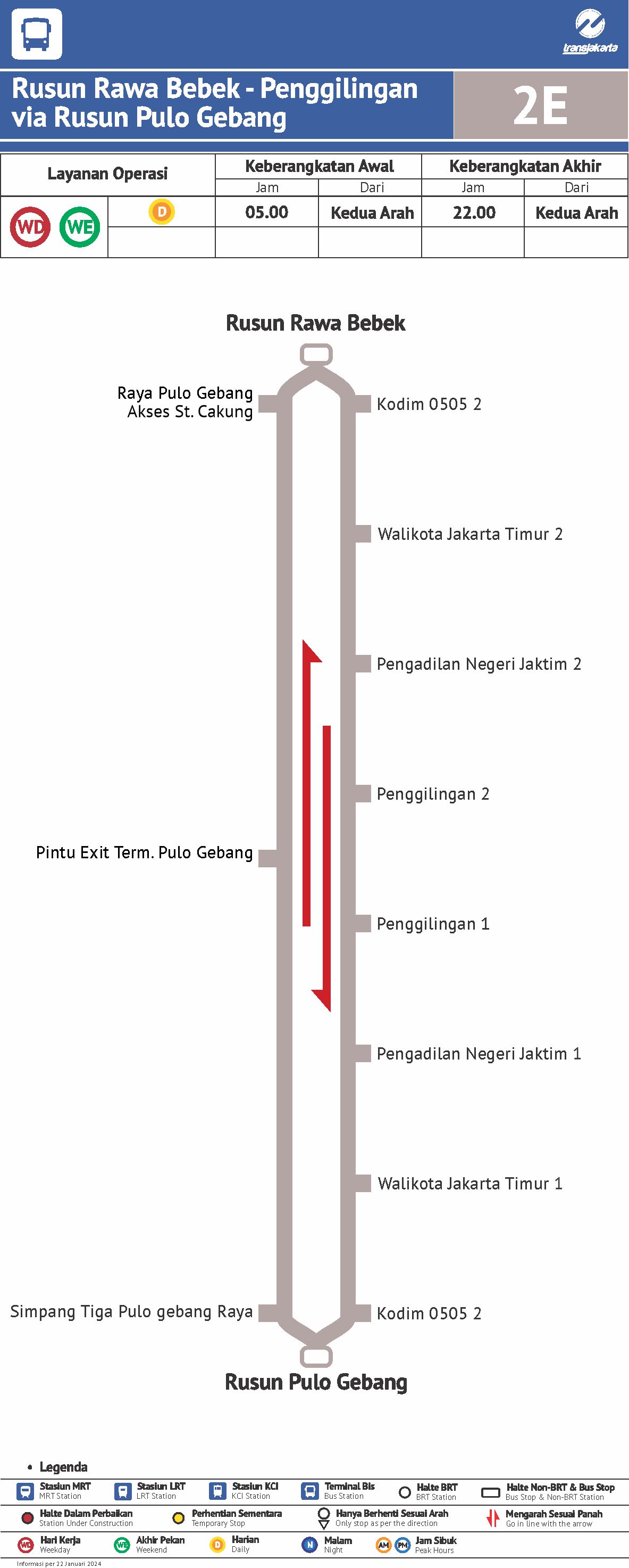 Rute Transjakarta 2E Rusun Rawa Bebek-Penggilingan via Rusun Pulo Gebang