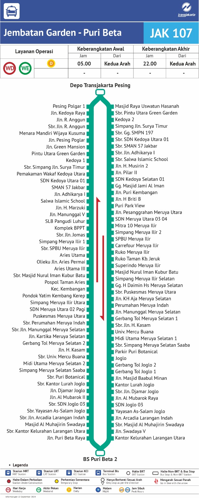 Rute Mikrotrans JAK 107 Jembatan Garden - Puri Beta